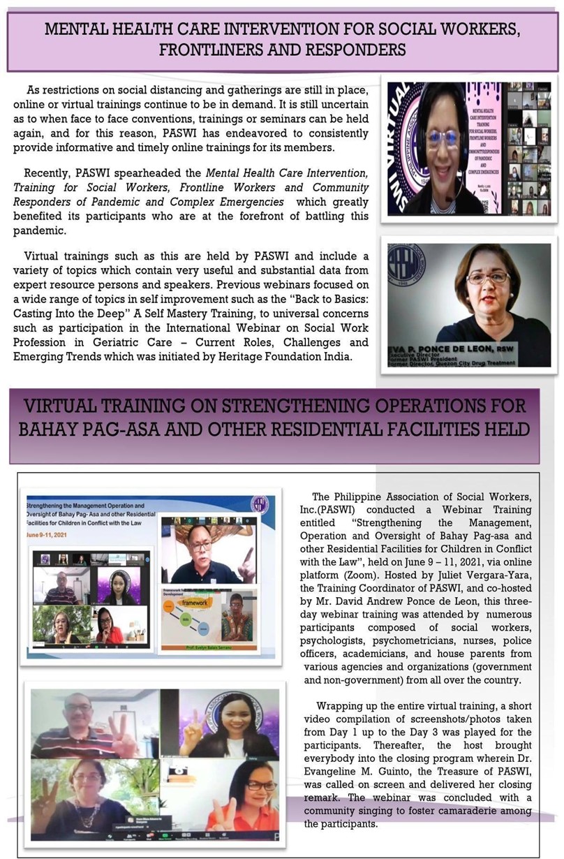 Journals & Newsletter - Philippine Association of Social Workers, Inc.